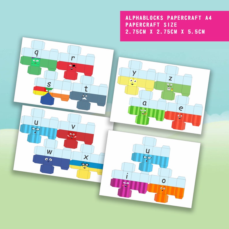 Alphablocks Paper Toys / Papercraft A4 Printing Instant - Etsy UK