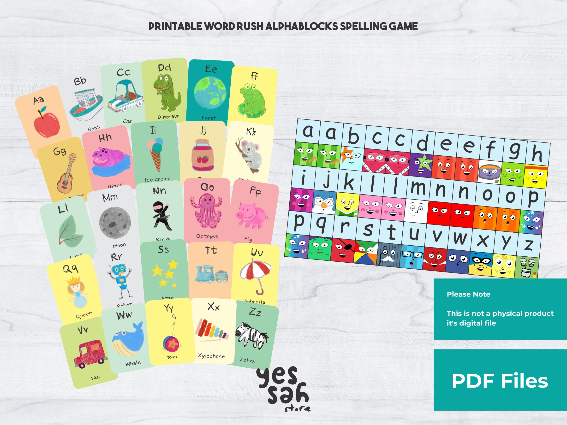Digital Download Printable Word Rush Alphablocks Spelling Card Games - Etsy