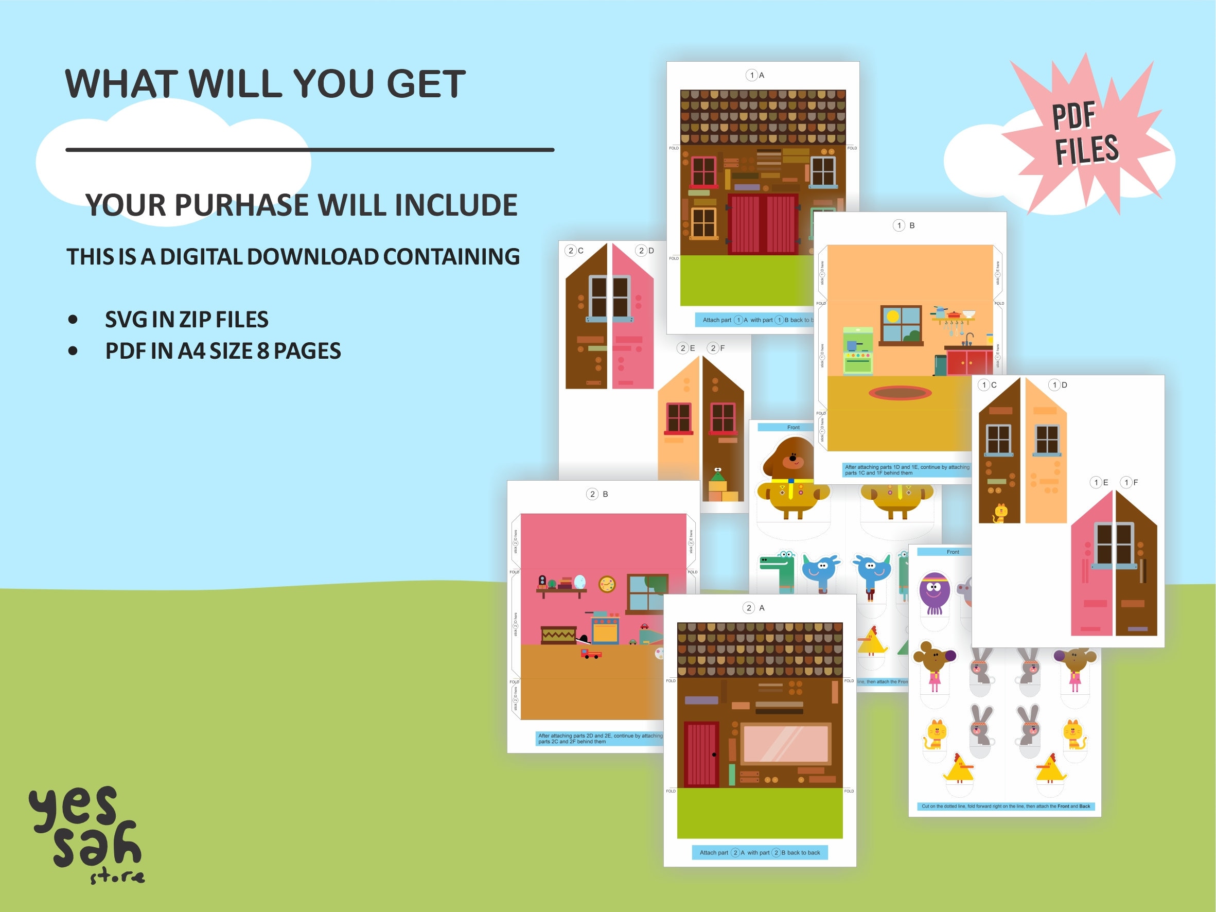 DIY Paper Toys Hey Duggee Paper Doll Fun & Creative SVG PDF Direct ...