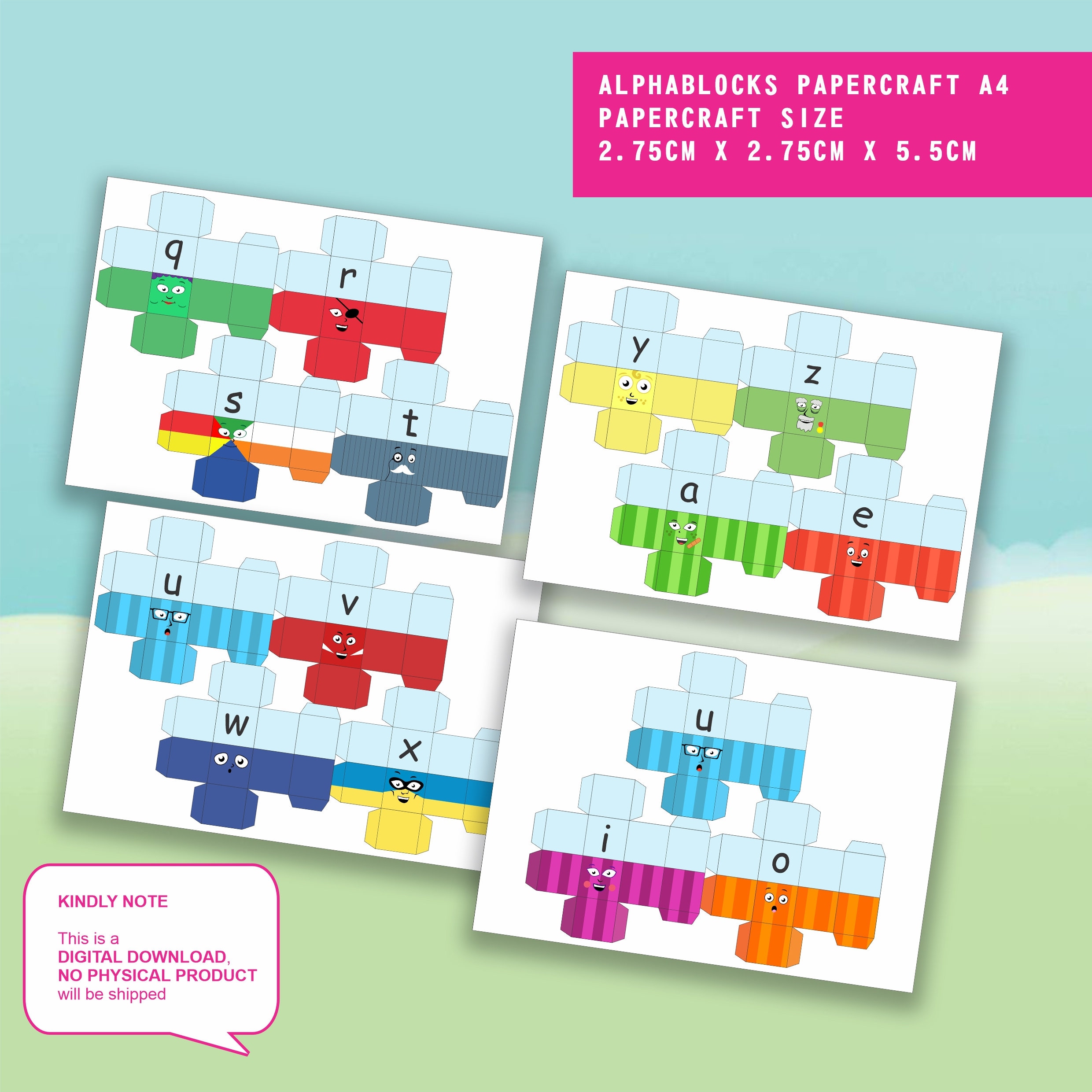 Alphablocks Paper Toys / Papercraft A4 Printing, Instant Digital ...