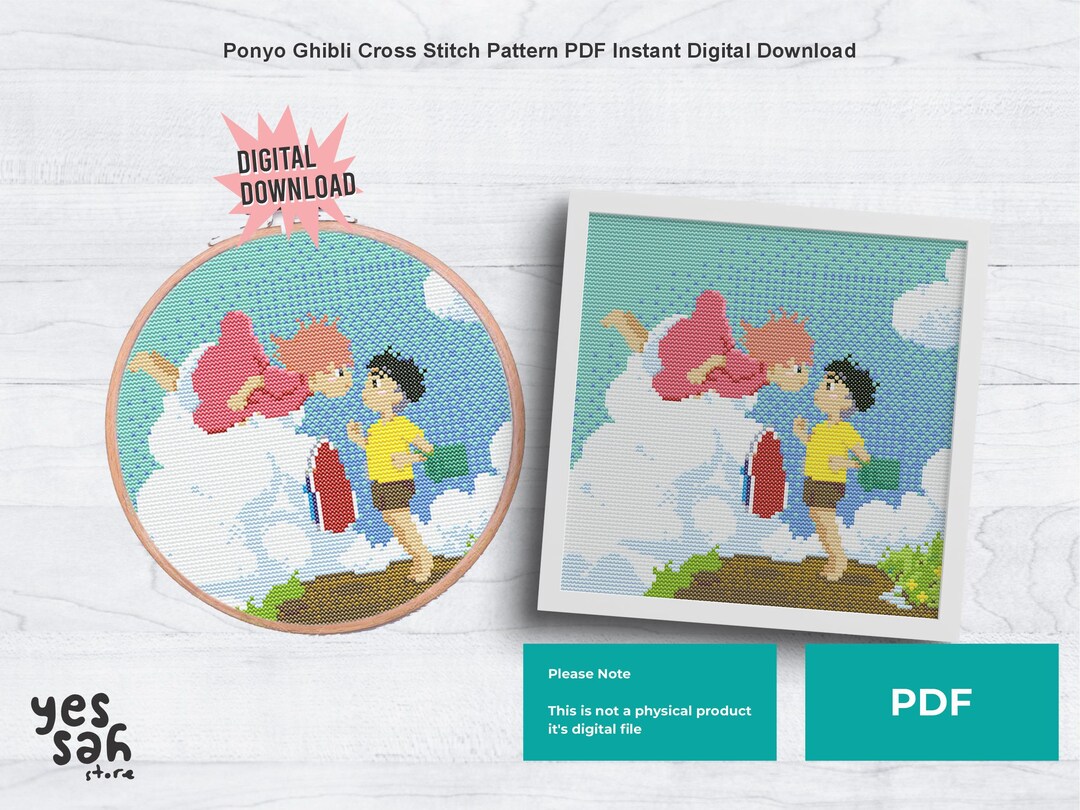 Ponyo Ghibli Cross Stitch Pattern PDF Instant Digital Download - Etsy