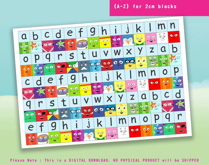 Alphablocks Face Stickers, Waterproof, Scratch and UV Resistant, Peel ...