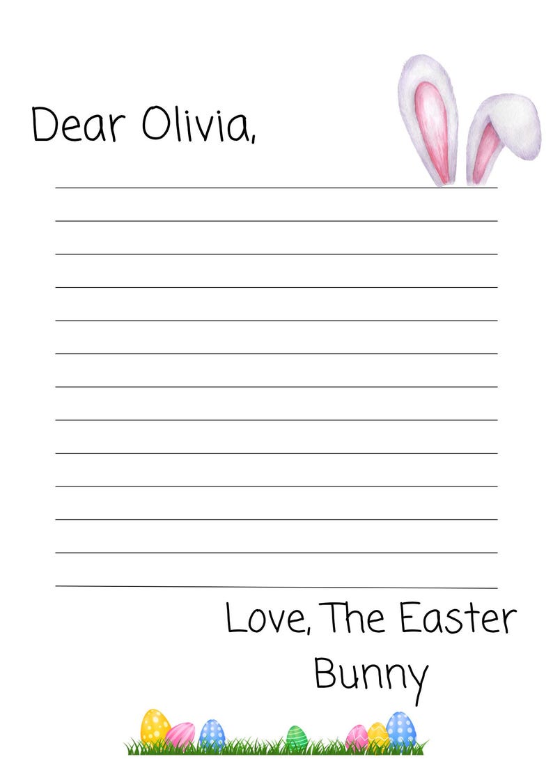 Printable, Personalised Letter From the Easter Bunny - Etsy