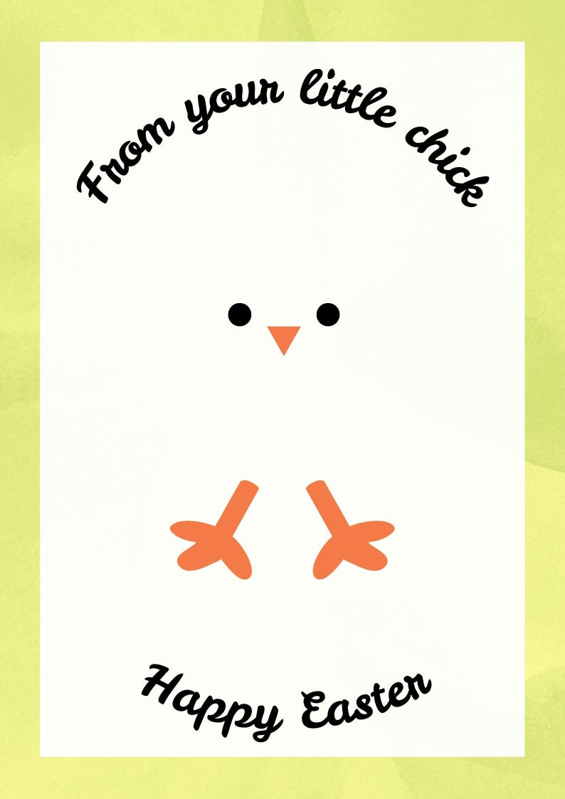 Printable Easter Handprint Chick - Etsy