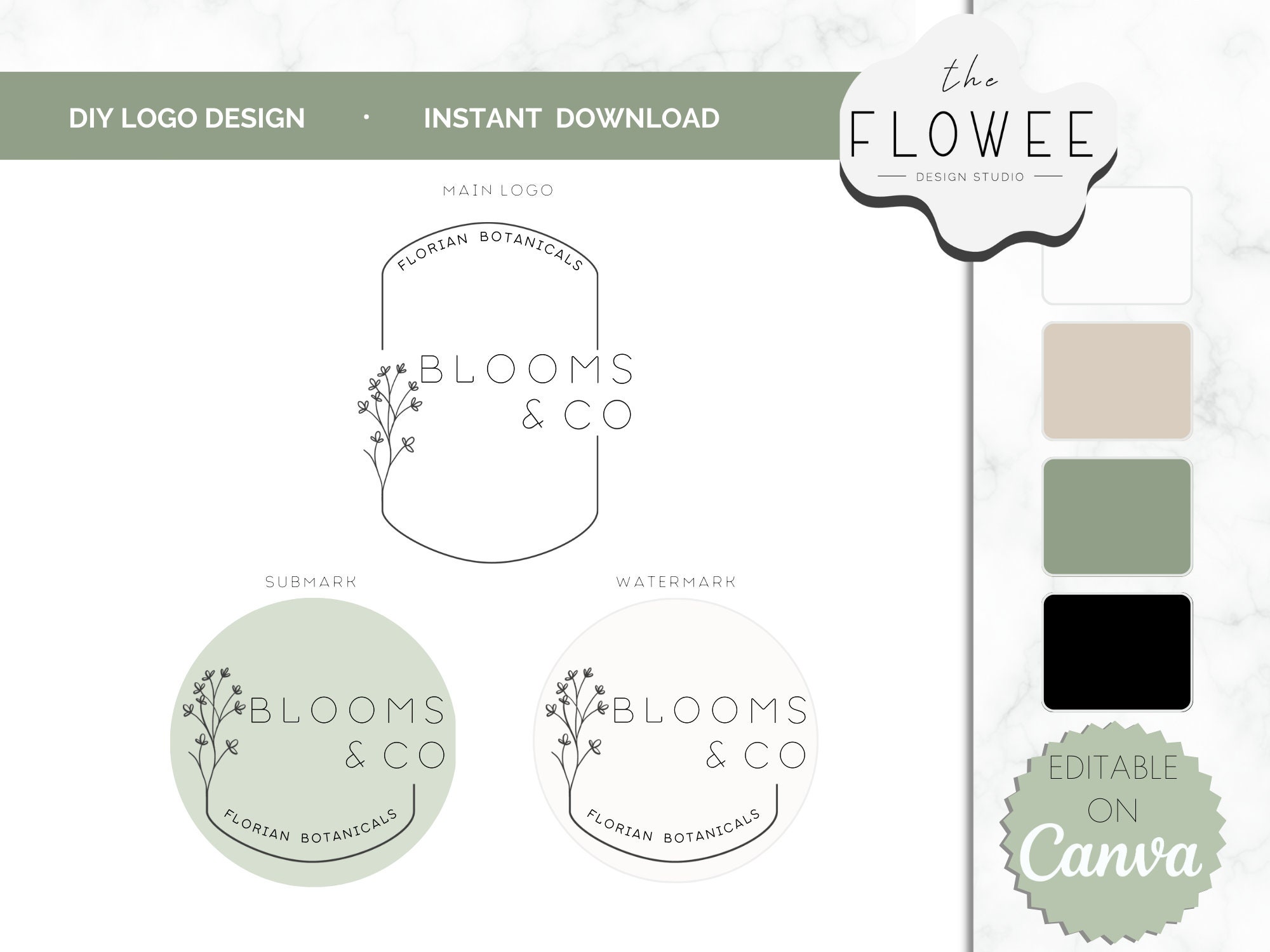 Simple and Delicate Editable Logo Design | Minimalist Logo Set | Beauty ...