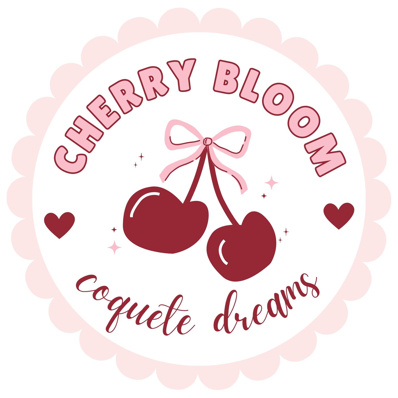 Coquette Valentin | Logo for My Business | Burgundy Pink Blush ...