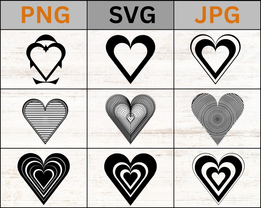 Heart SVG Bundle , Heart Shape Svg, Heart Icons, Solid Heart, Valentine ...