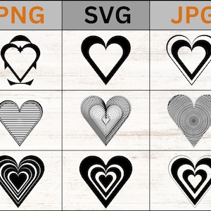 Heart SVG Bundle , Heart Shape Svg, Heart Icons, Solid Heart, Valentine ...