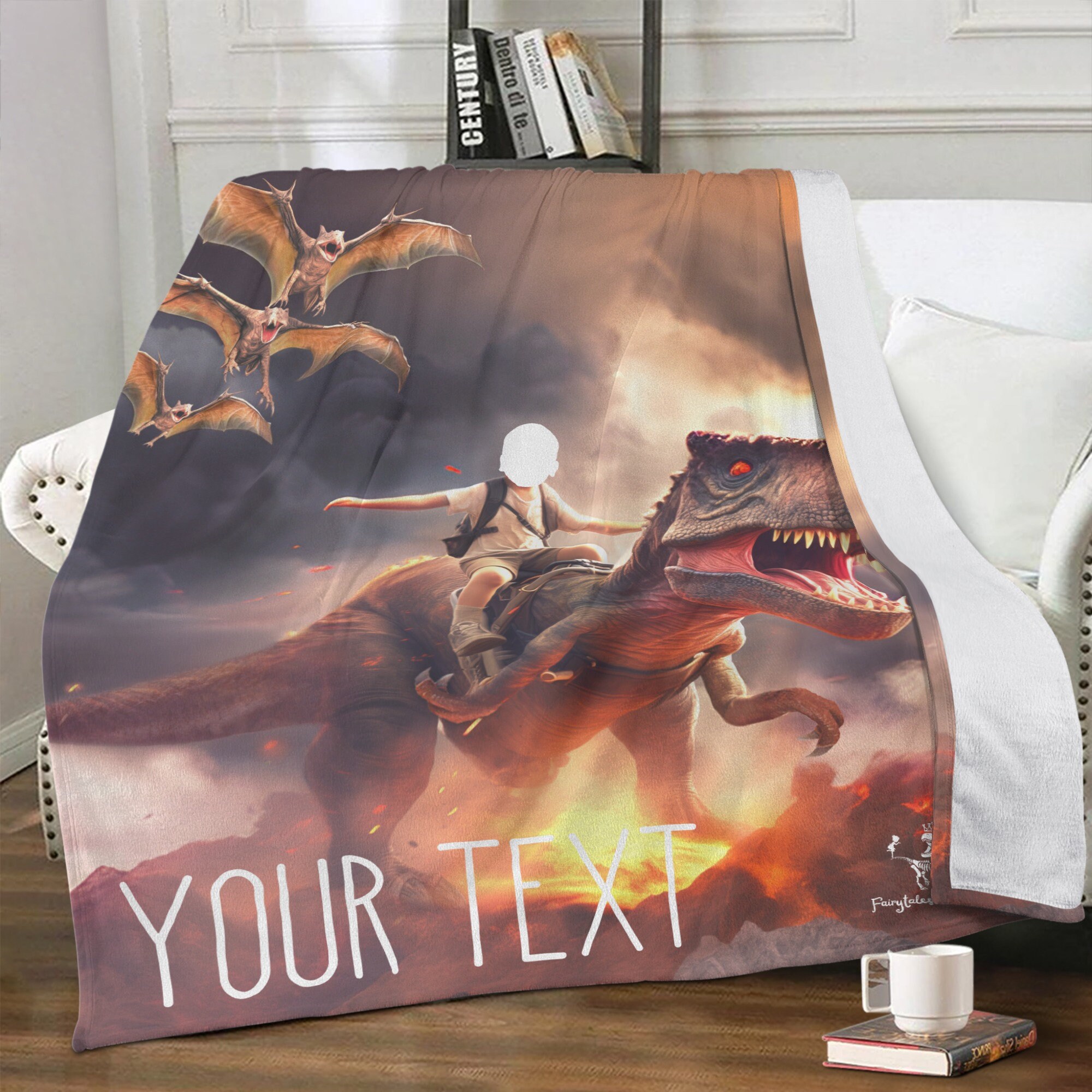 Personalized Dinosaur Blanket, T-rex Dinosaur Blanket, Personalized ...