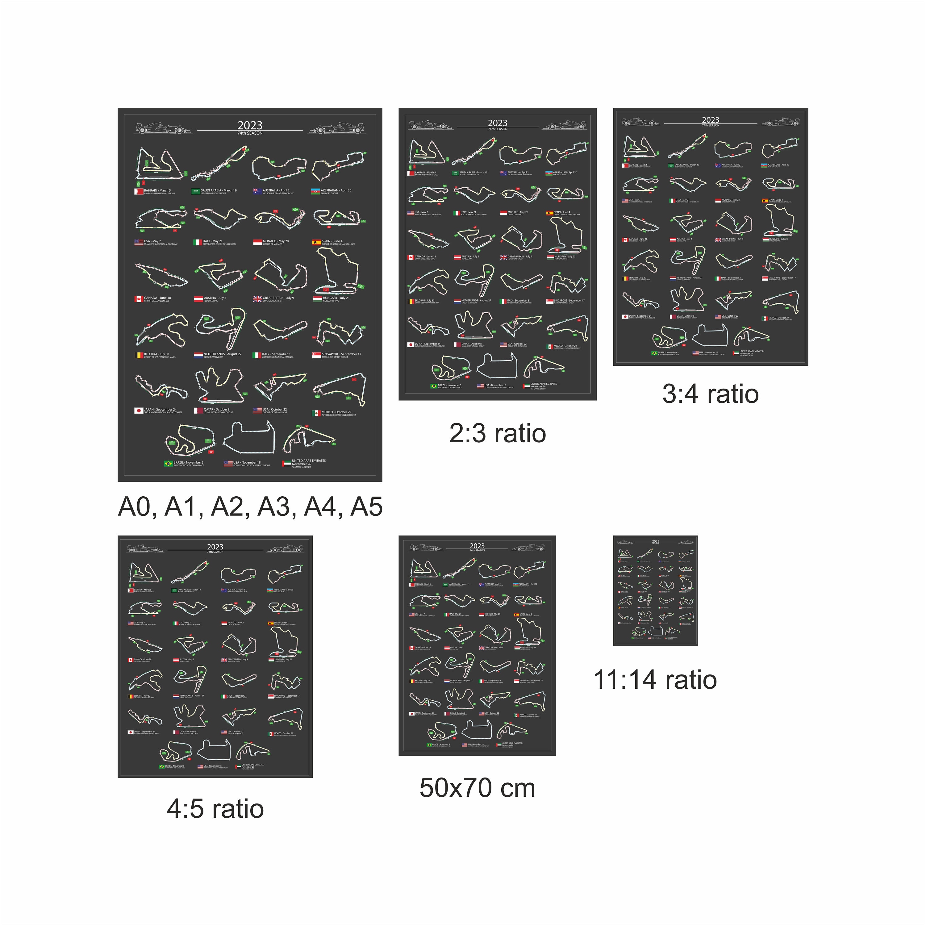 Formula 1 2023 Calendar, Printable F1 2023 Calendar, Formula 1 Circuits ...
