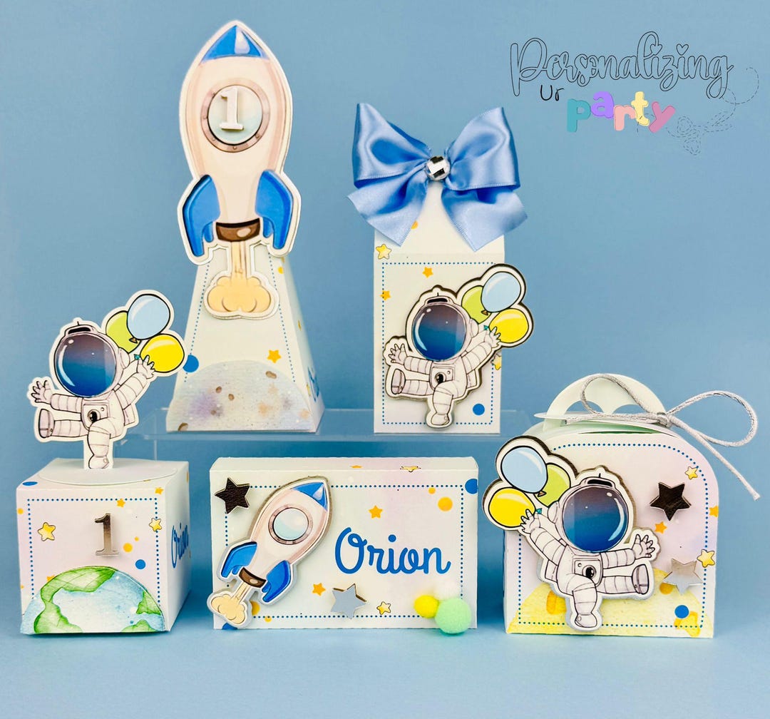 Astronaut Party Favors Set of 5, Astronaut Birthday Party Favor Boxes ...