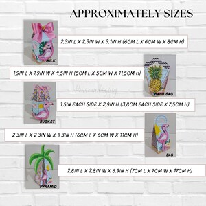Tropical Flamingo Favor Box Set of 5, Tropical Birthday Party ...