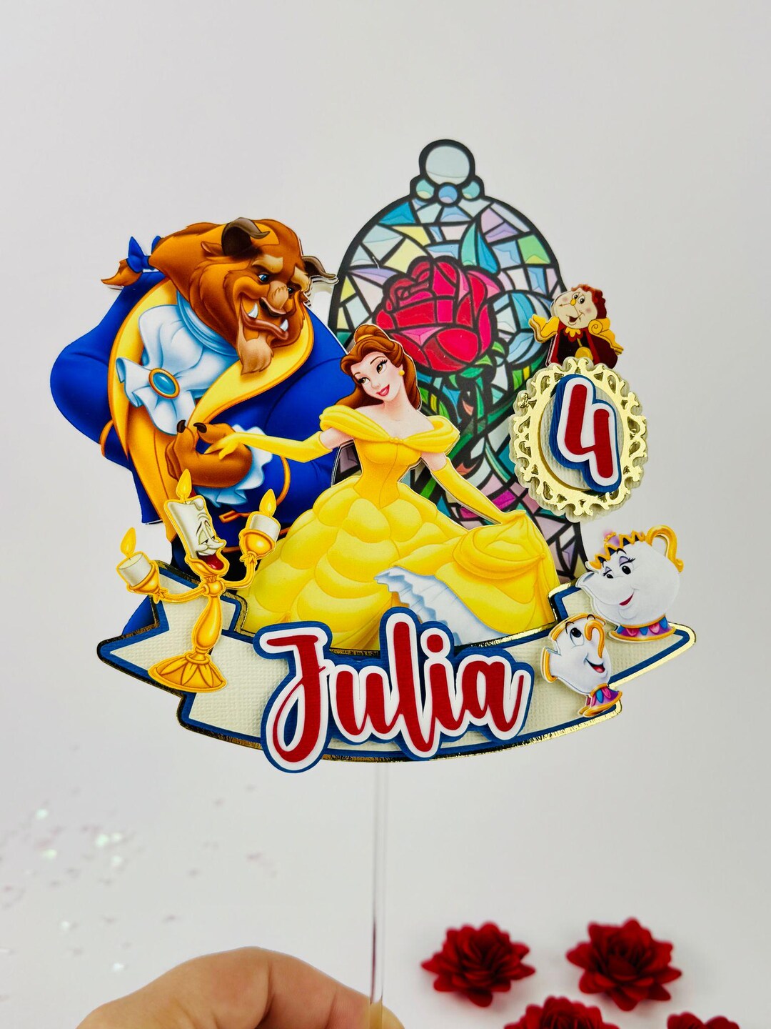 Princess Belle Cake Topper Themed, Princess Belle Birthday Party ...