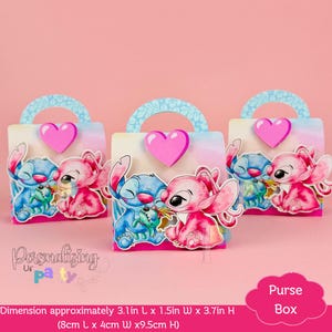 Stitch Favor Boxes Set of 5, Stitch and Angel Birthday Party Favor ...