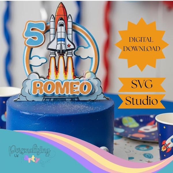 Space Cake Topper - Etsy