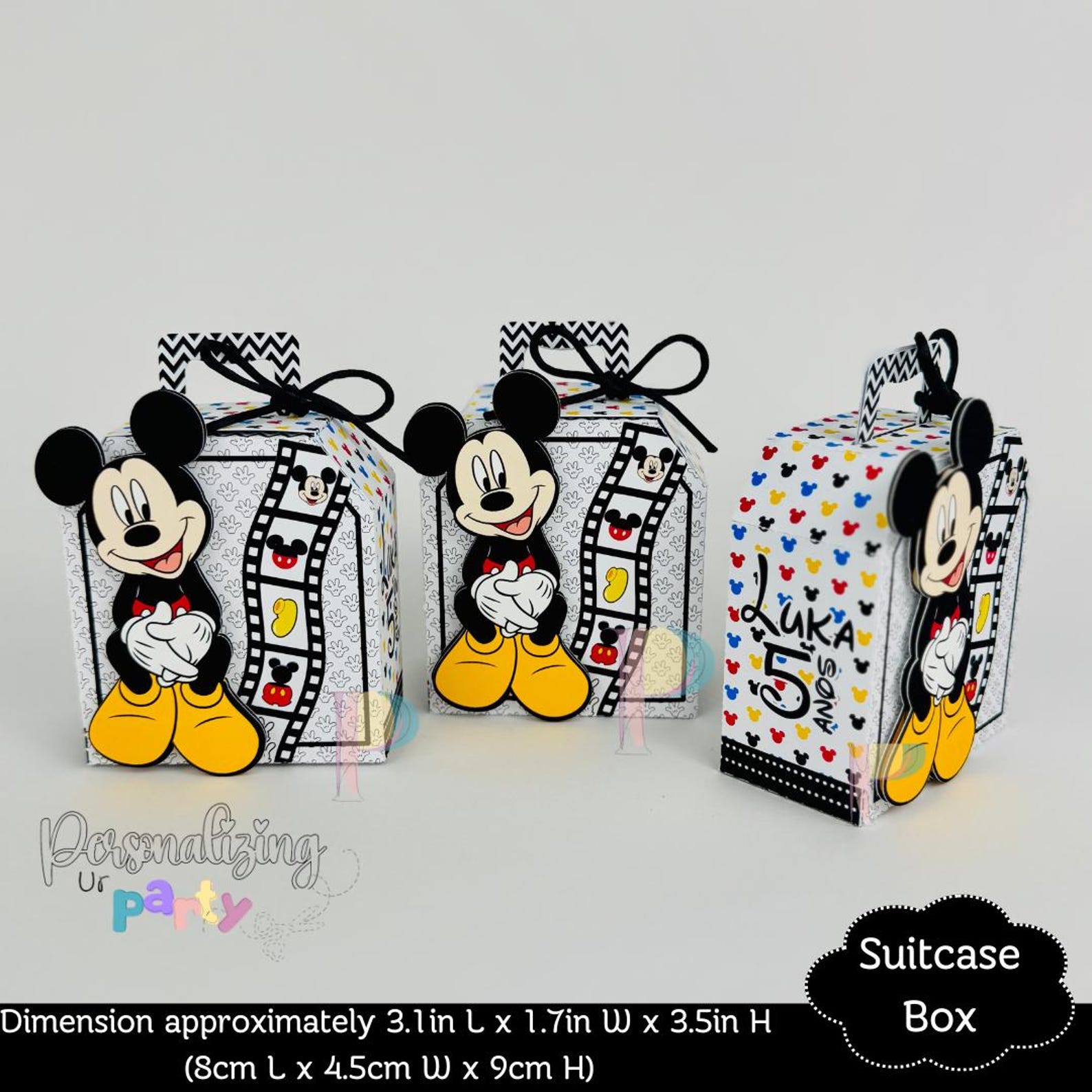 Mickey Mouse Favors Set of 5, Mickey Birthday Favor Boxes, Mickey ...