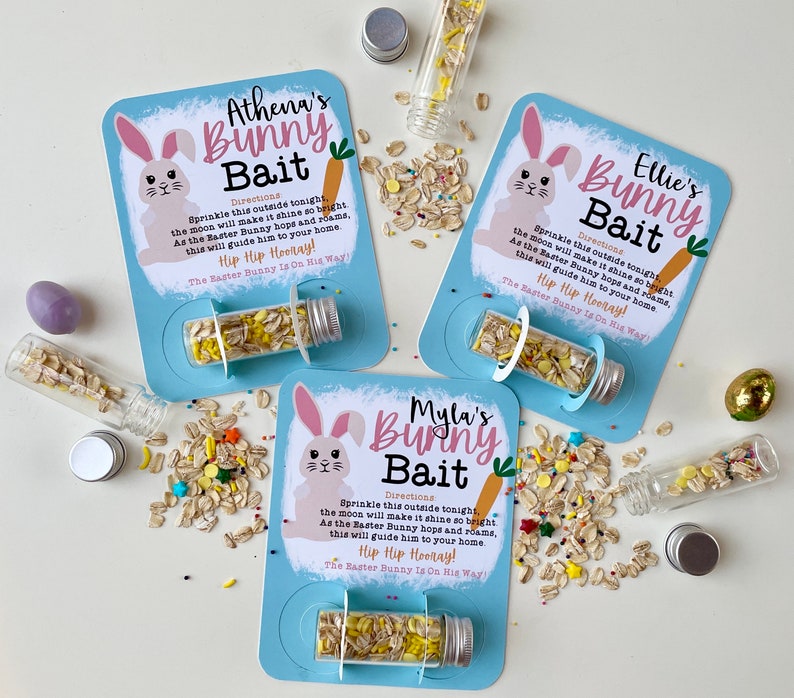 Bunny Bait / Easter Bunny Treat / Personalized Bunny Bait Card - Etsy