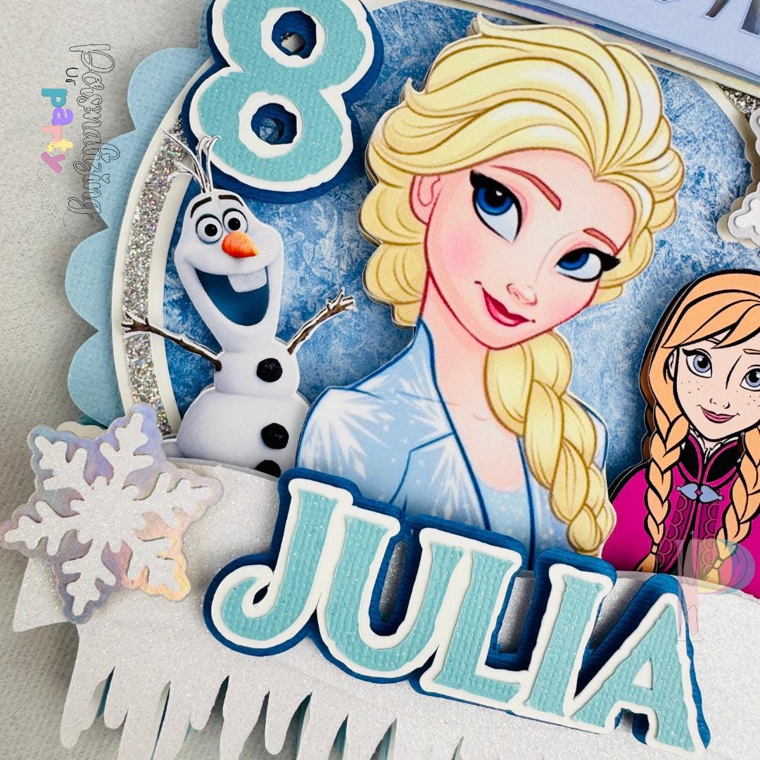 Frozen Cake Topper Themed, Princess Elsa Birthday Party, Frozen Elsa ...