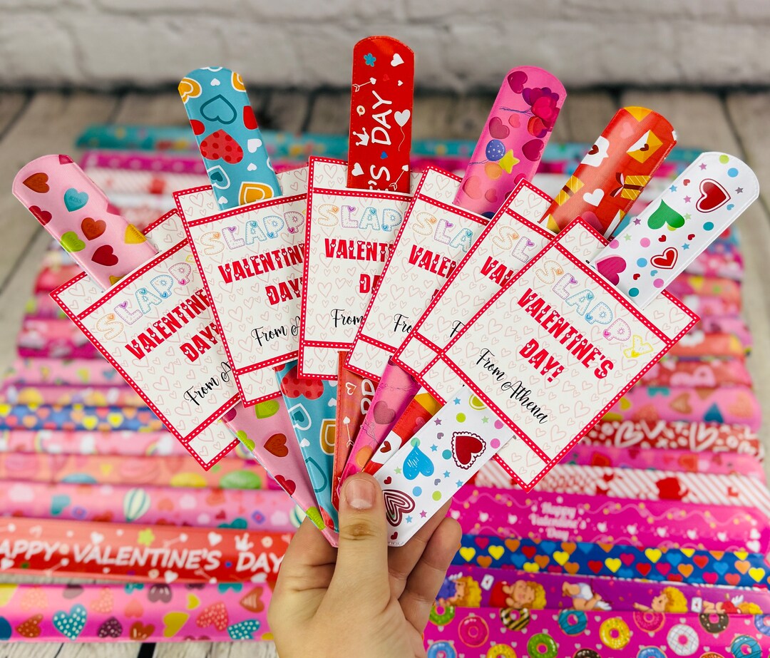 Slappy Valentine's Day Bracelets, Valentine's Day Gift for Kids, Slappy ...