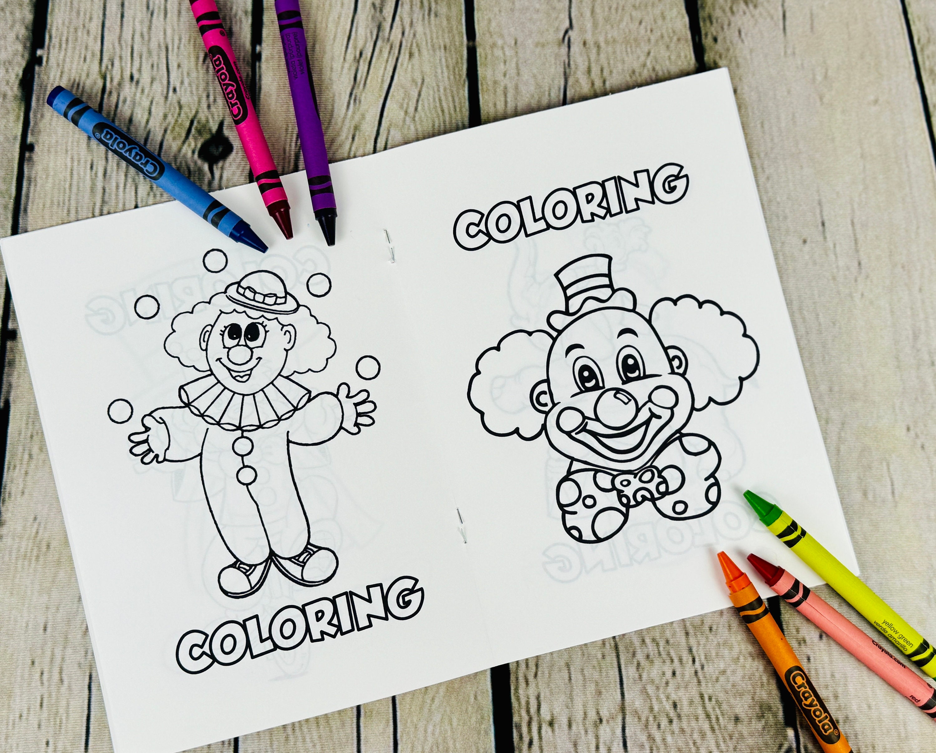 Pink Circus Themed Favor Coloring Book, Circus Watercolor Coloring Book ...
