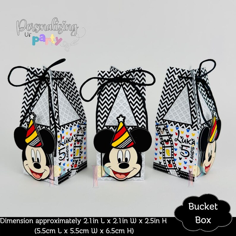 Mickey Mouse Favors Set of 5, Mickey Birthday Favor Boxes, Mickey ...