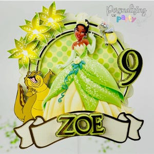 Princess Tiana Cake Topper Themed, Princess Tiana Birthday Party, Topo ...