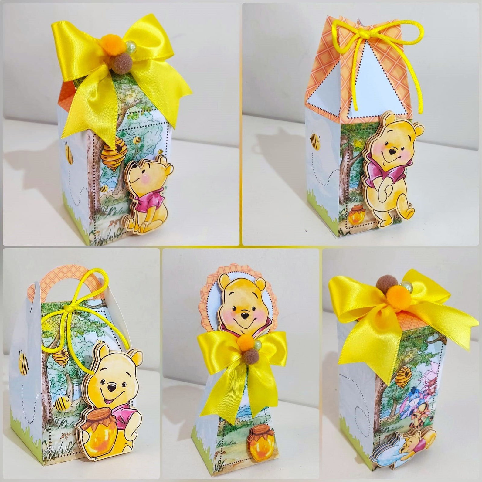 Winnie the Pooh Favors Set of 5, Winnie the Pooh Birthday Favor Boxes ...