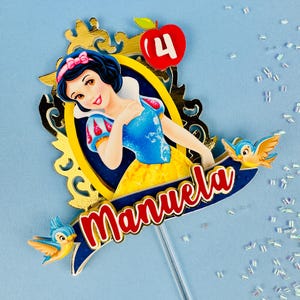 Snow White Princess Cake Topper, Snow White Birthday Party, Topo De ...