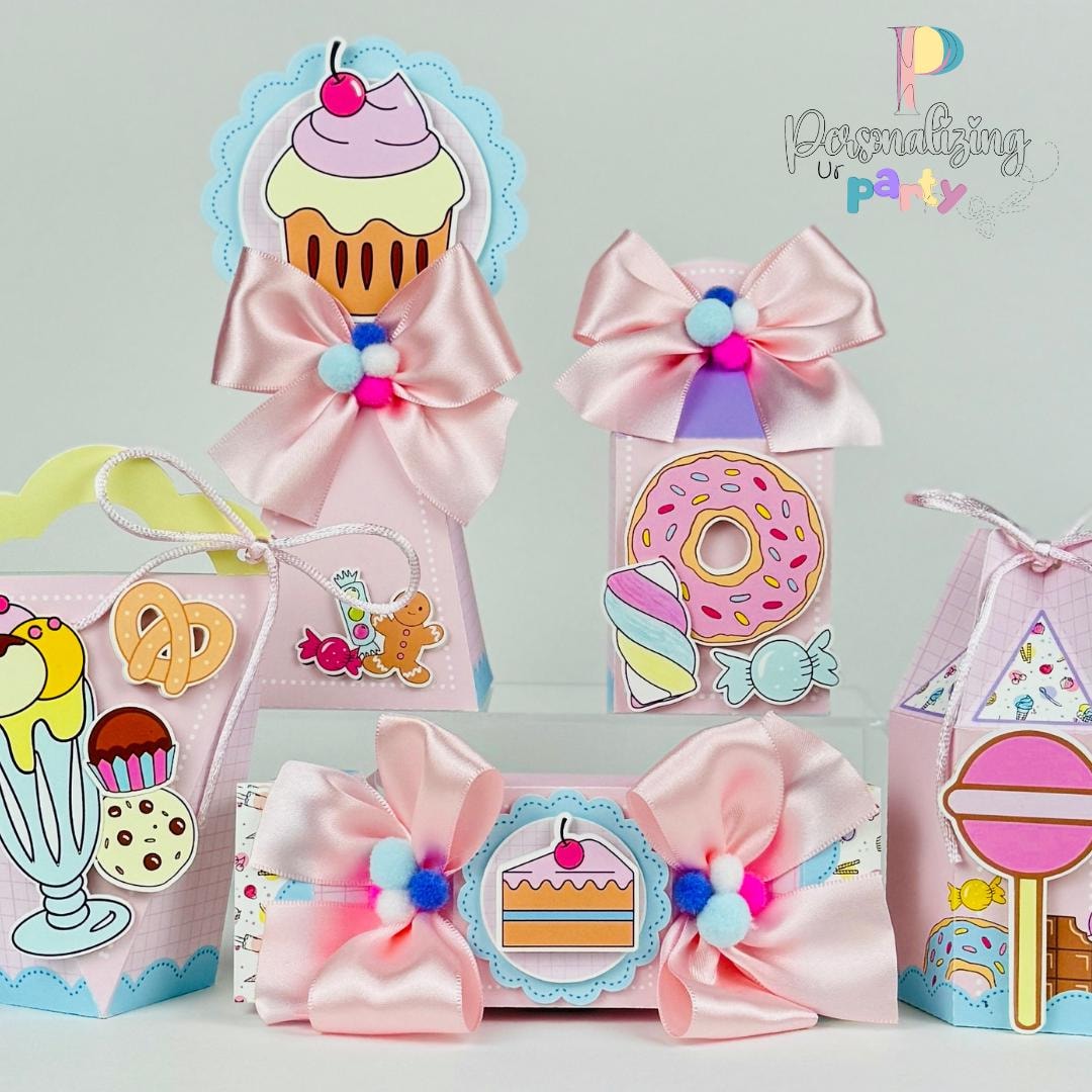 Candyland, Donuts, Ice Cream Favor Box Set of 5, Donut Ice Cream ...