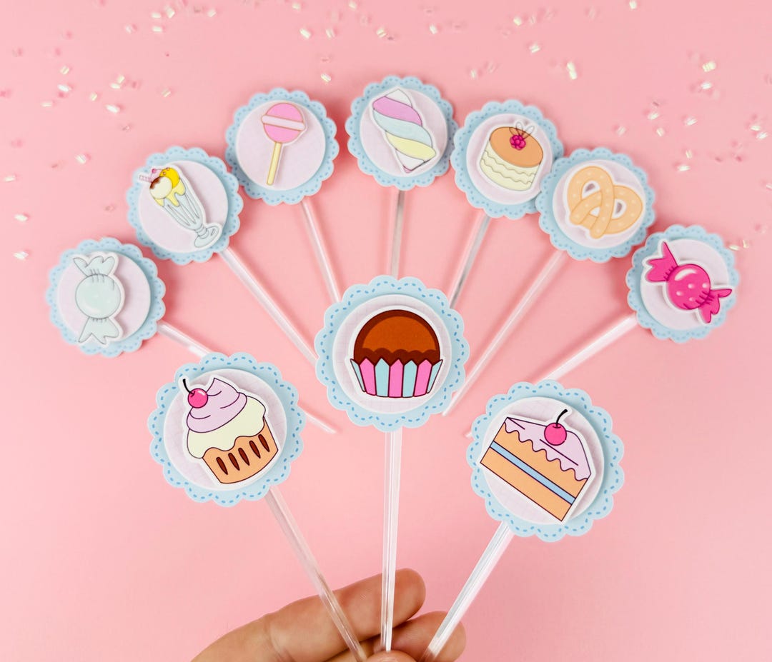 Candyland, Donuts, Ice Cream Cupcake Topper 10pc, 20pc, 30pc, Donut Ice ...