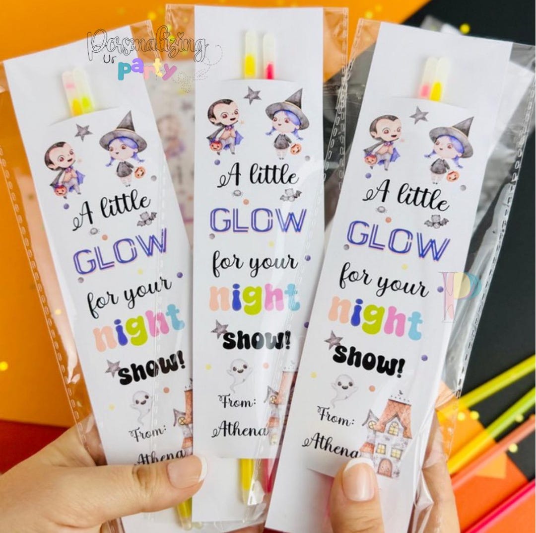 Glow Stick Halloween Kit Set of 5, Halloween Class Favors, Personalized ...
