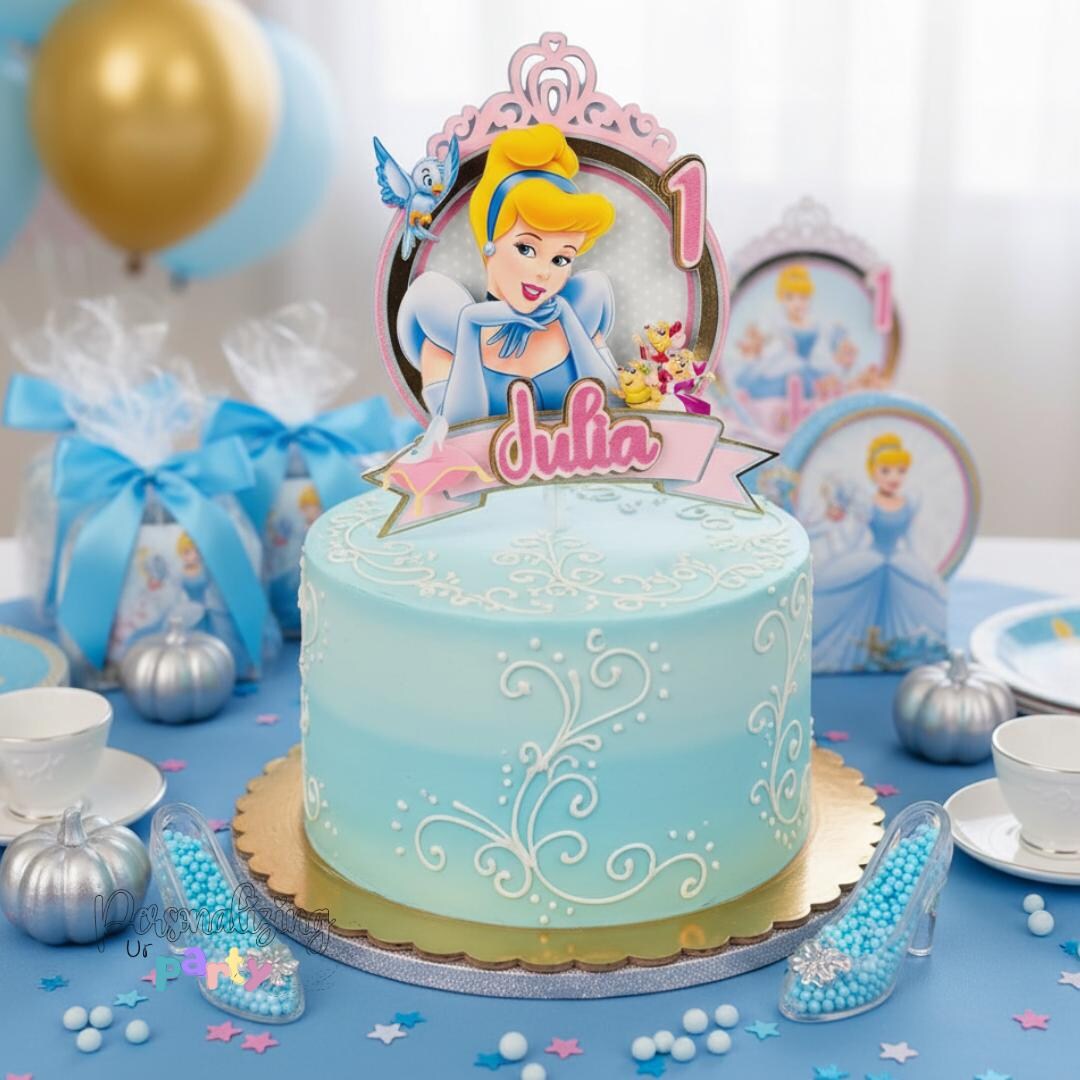 Princess Cinderella Cake Topper Themed, Princess Cinderella Birthday ...
