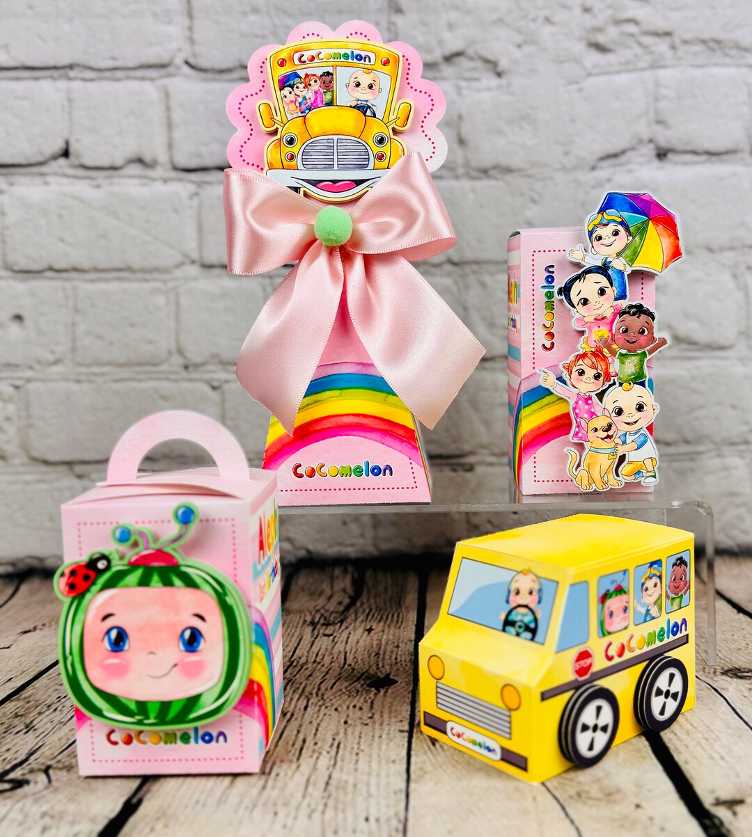 Cocomelon Themed Favor Box Set of 4 Boy or Girl Cocomelon Favor Box Kit ...