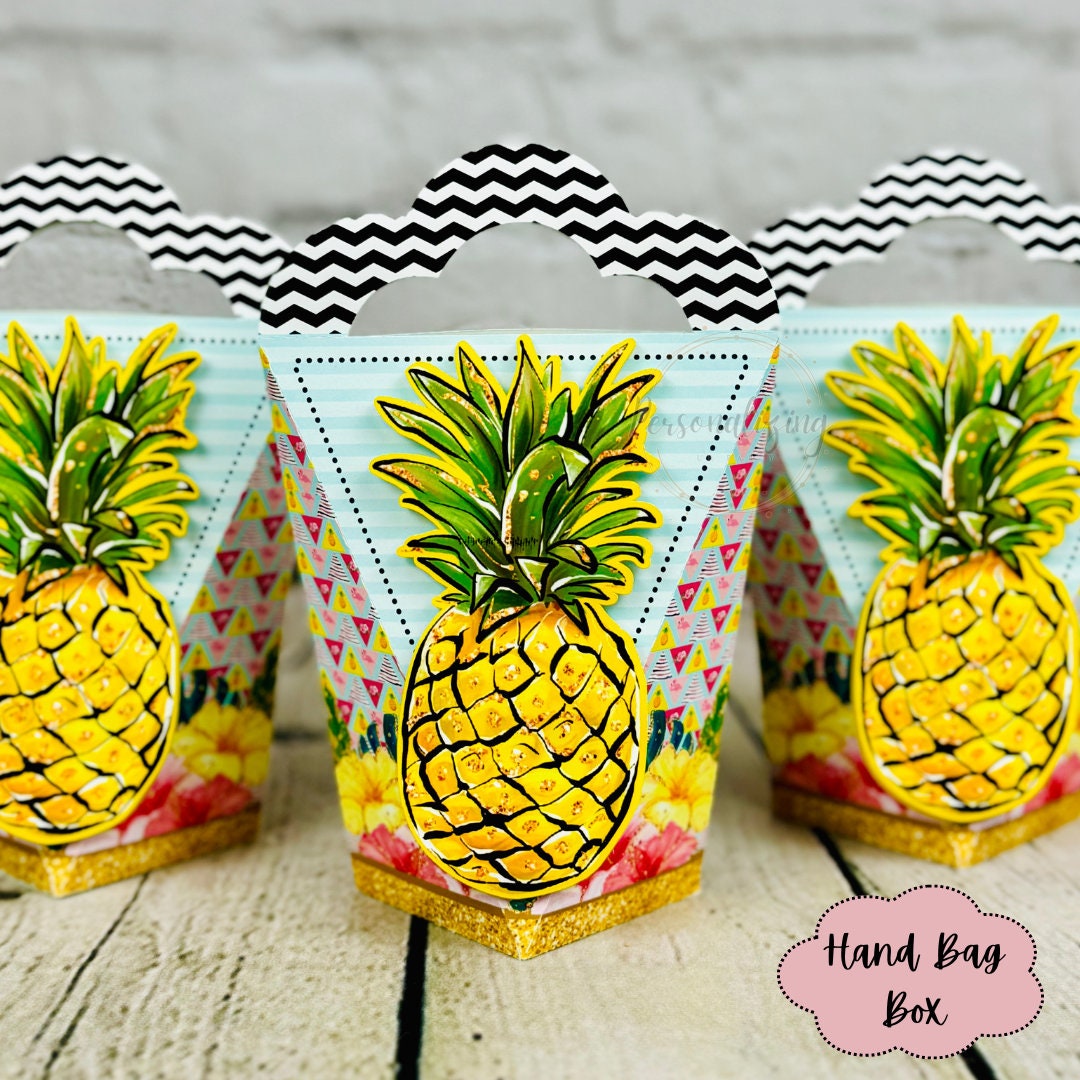 Tropical Flamingo Favor Box Set of 5, Tropical Birthday Party ...