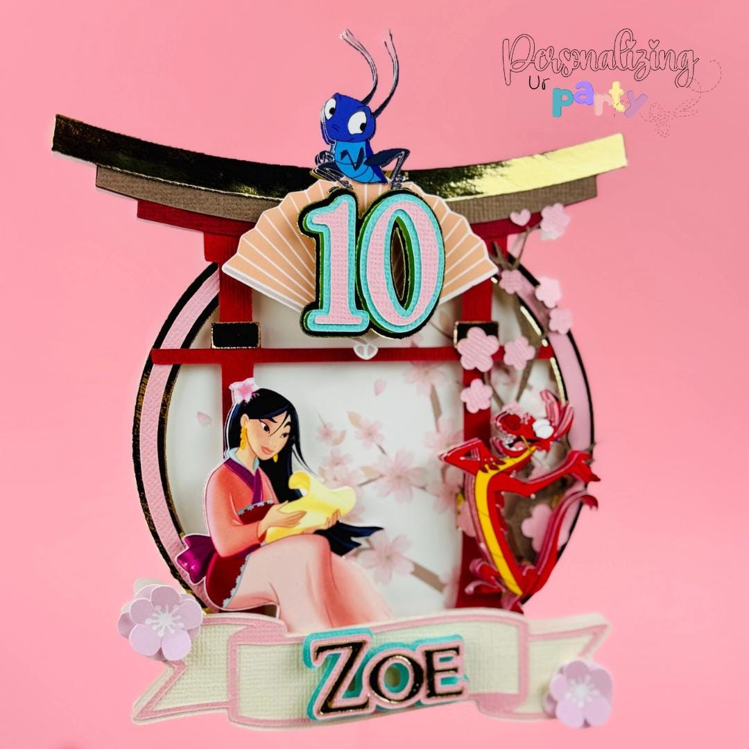 Princess Mulan Cake Topper Themed, Princess Mulan Birthday Party, Topo ...