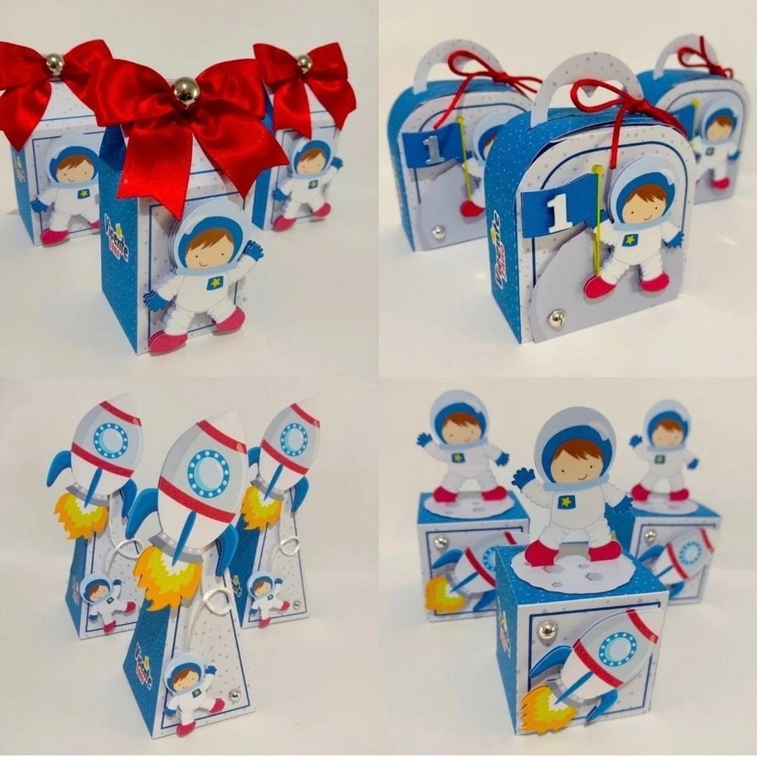 Astronaut Party Favors Set of 4, Astronaut Birthday Party Favor Boxes ...