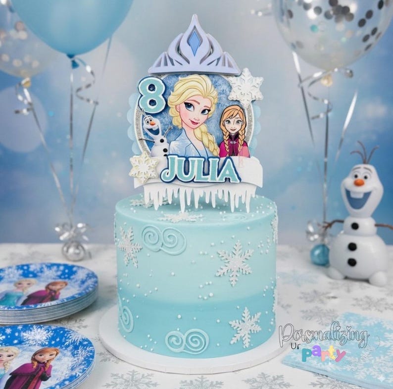 Frozen Cake Topper Inspired Themed, Princess Elsa Birthday Party ...