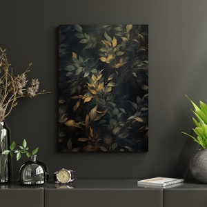 Dark Foliage Poster Moody Wall Art Forest Plants Aesthetic Wallpaper ...
