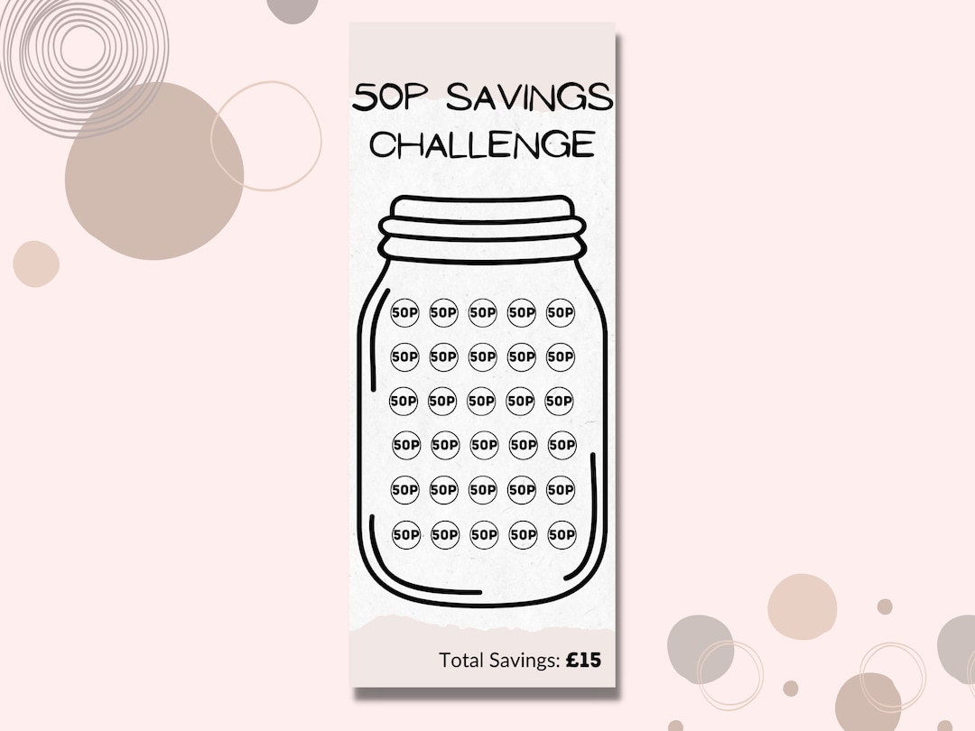 50p Savings Challenge | Savings Tracker | Cash Stuffing | Sinking Fund ...