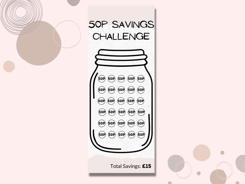 50p Savings Challenge Savings Tracker Cash Stuffing - Etsy Australia