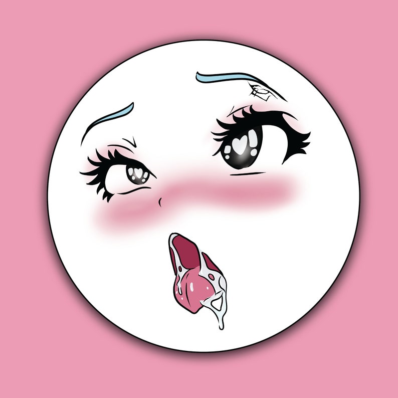 Sticker Anime Ahegao Face Etsy