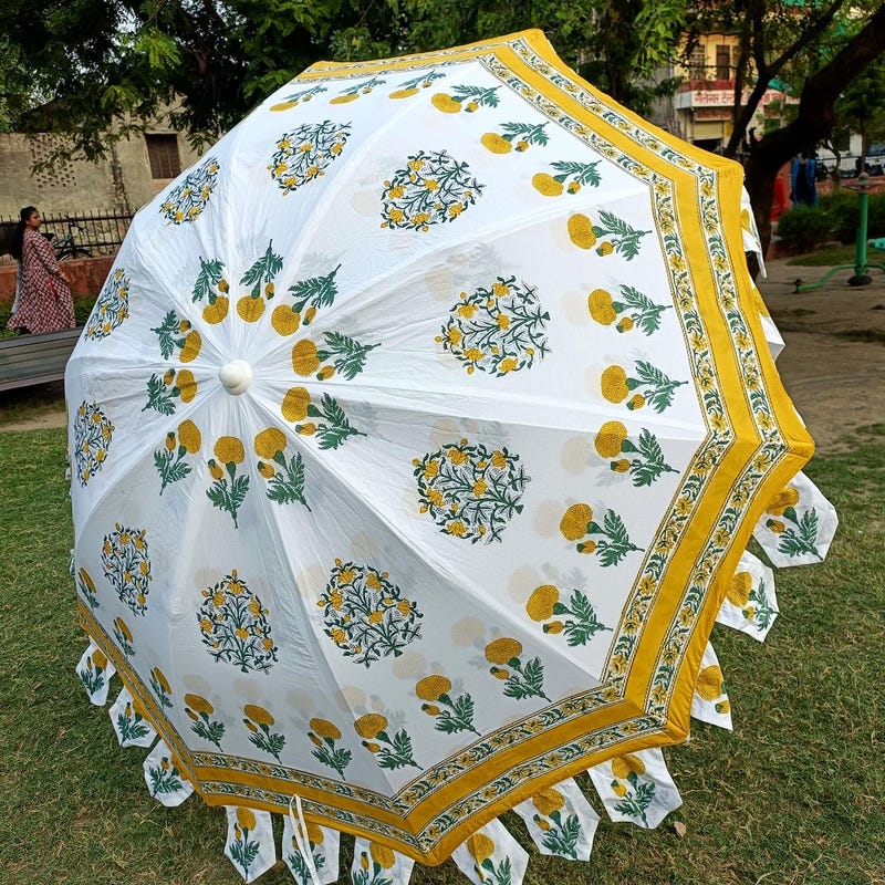 Block Printed Parasol - Etsy