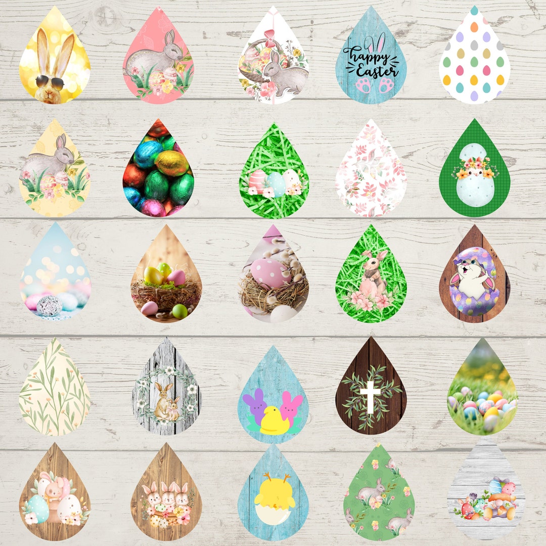 Easter Earrings Sublimation, 25 Earring Bundle, Easter Earrings PNG ...