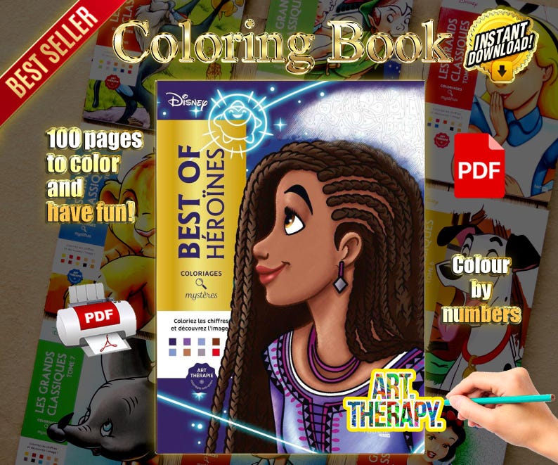 Coloriage Mystere Best of Heroine Printable Disney - Etsy