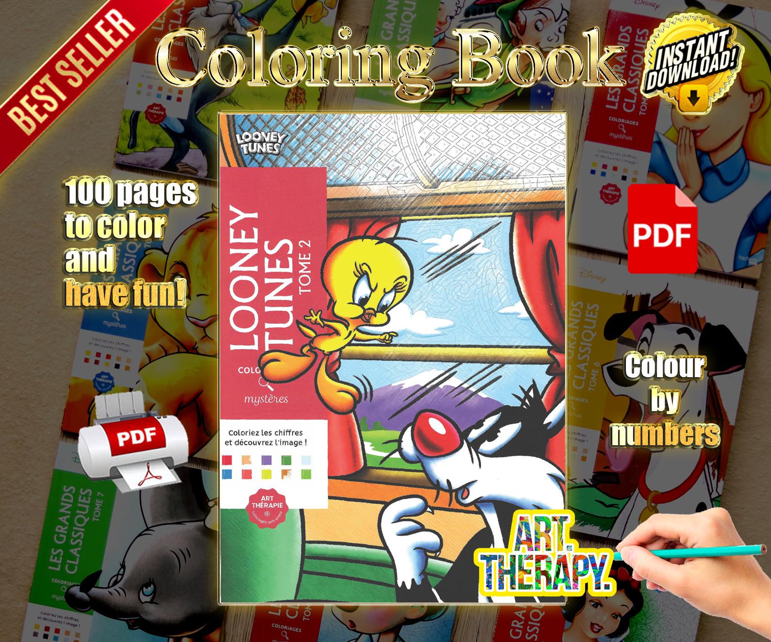 Looney Tunes Tome 2 Printable Digital Art Coloring Book Disney - Etsy