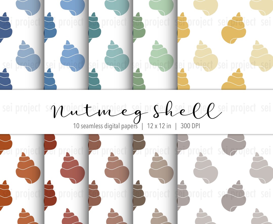 Digital Nutmeg Shell Seamless Pattern, for Personal or Commercial Use ...