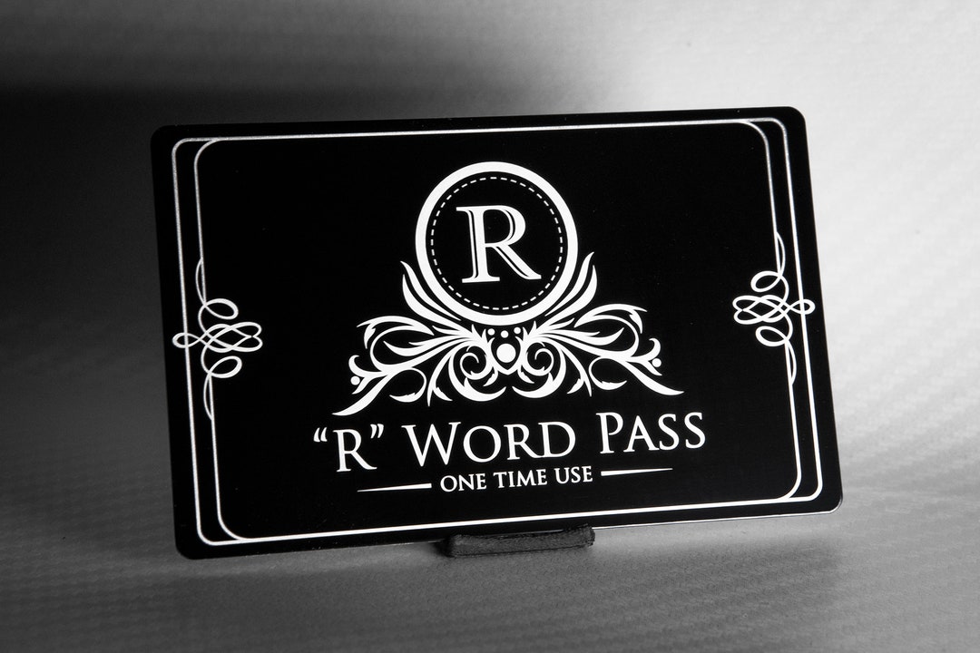 Metal 'R' Word Pass Card noveltygagfunnyengravedaluminum - Etsy