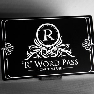 Metal 'R' Word Pass Card noveltygagfunnyengravedaluminum - Etsy