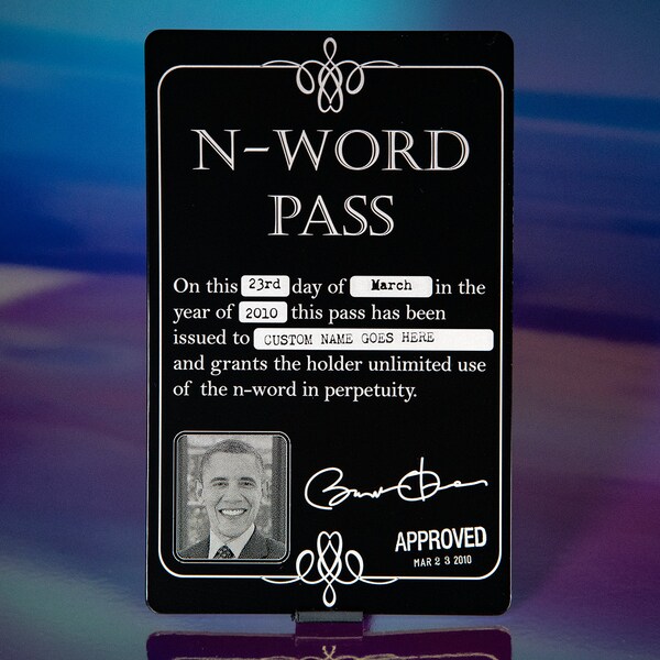 N Word Pass - Etsy