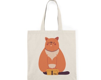 Whimsical Orange Tabby Cat and Dragonfly Tote Bag. Ginger Cat, Bowl of ...